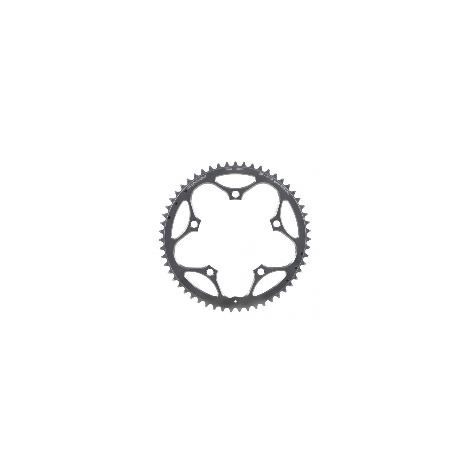 Plateau Stronglight Type S 7075-T6 Shimano 130 mm 9/10 Extérieur - Argent Plateau Stronglight Type S 7075-T6 Shimano 130 mm 9/10 Extérieur - Argent